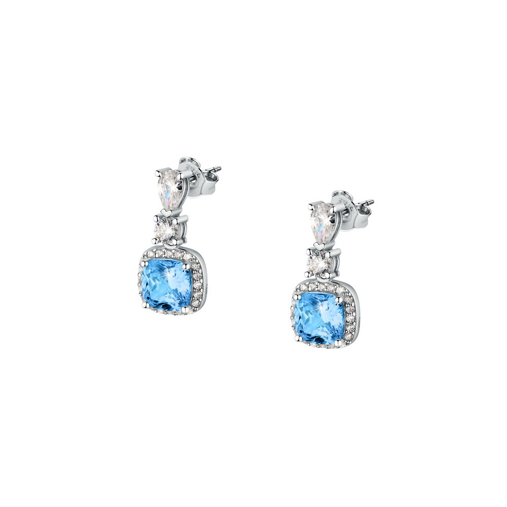 Серьги, серебро, 925 проба, родирование, фианит