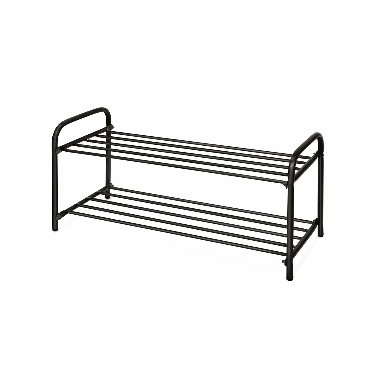 Этажерка для обуви Nika Комфорт 2, 2 полки, 79 x 33 x 36 см, черная