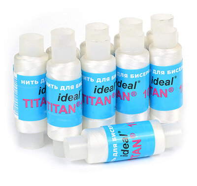 Нить для бисера, творчества, рукоделия белая "Титан" (100 м) в упаковке 5шт.