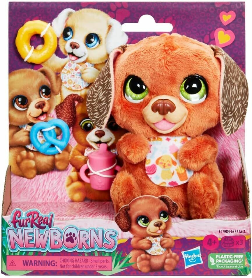 Интерактивная мягкая игрушка, интерактивный питомец furReal Собачка Newborns