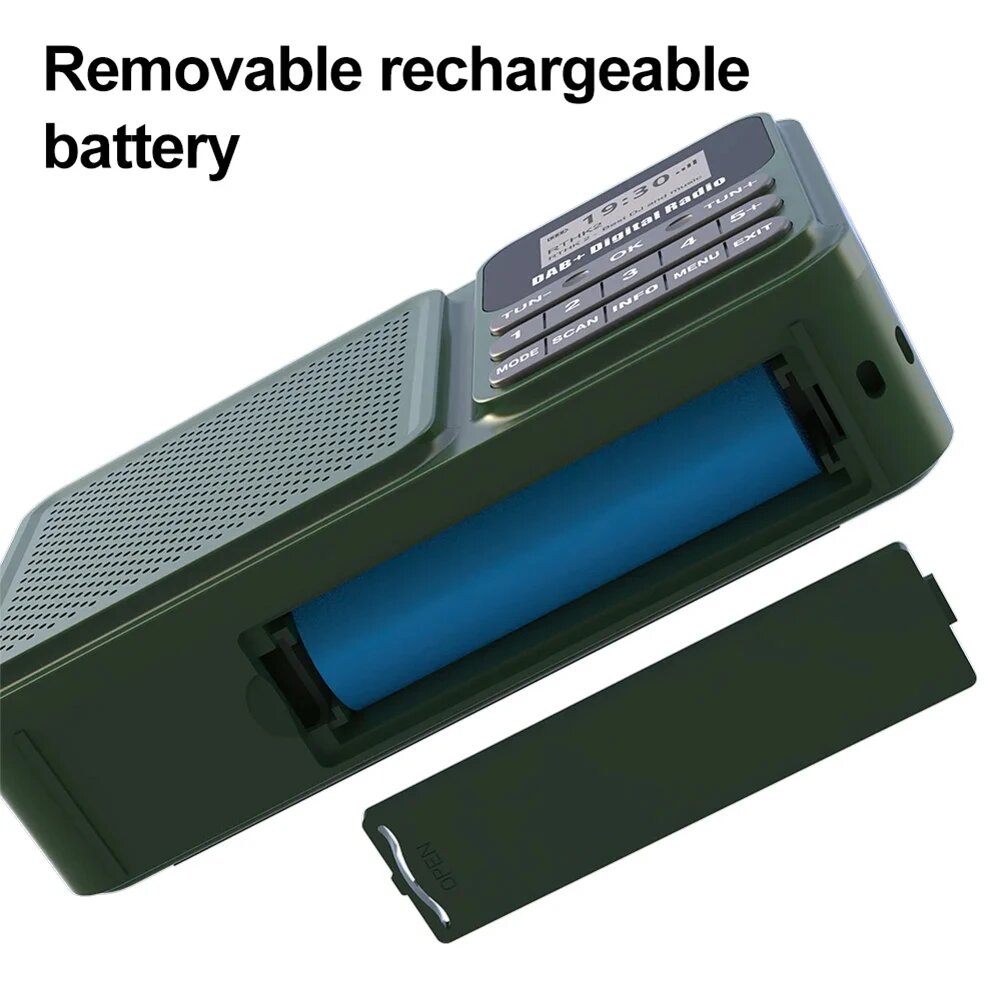 Портативное цифровое радио DAB+, Bluetooth-совместимое, на солнечной энергии/перезаряжаемое, поддерживает U-диск, TF-карта, воспроизведение MP3, ЖК-дисплей