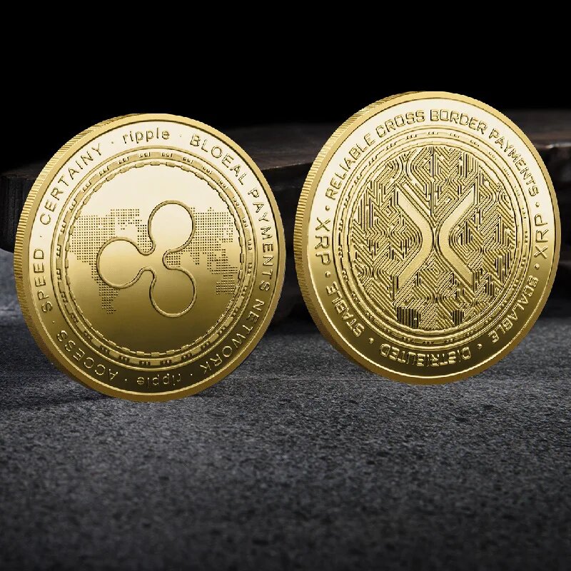 Памятная монета Ripple XRP, Gold Style 2