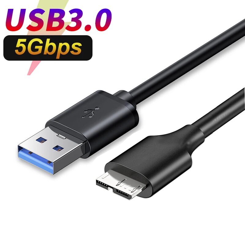 Кабель USB 3.0 Micro B, 2 м, Black, 5 Гбит/с