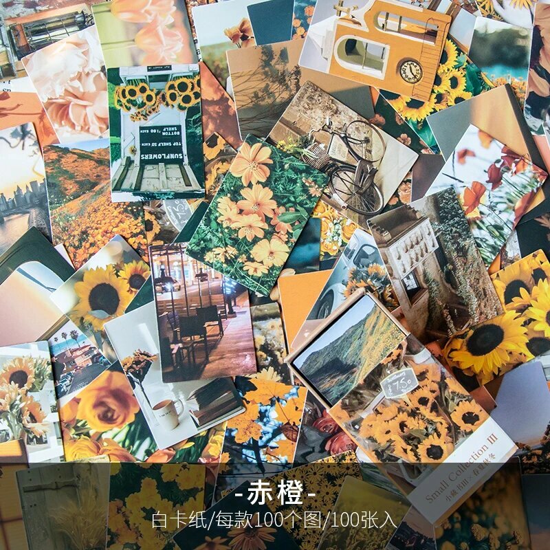 100 шт./коробка, винтажная Крафтовая бумага, скрапбукинг, карточки, проект «сделай сам», украшение F