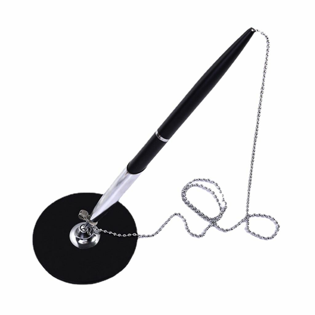 Металлические шариковые настольные ручки в стиле бизнес-ручки с рекламным подарком на цепочке для банков, отелей и офисов