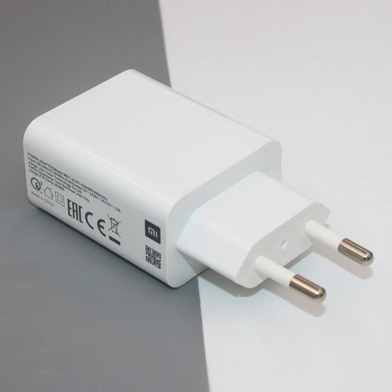 Оригинальное быстрое зарядное устройство Xiaomi 18 Вт QC3.0, адаптер быстрого зарядки ЕС/США для Mi POCO C31 C55 Redmi 9i 12C A2+ 10A 7A 6 и кабель Micro USB Only EU charger