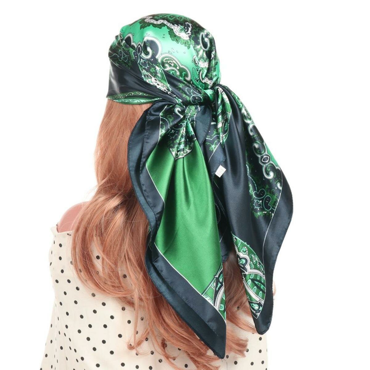 Винтажный шелковый шарф с узором пейсли для женщин, дизайнерские головные платки/платки для волос 90*90 см, хиджаб, бандана, шеве, платок, женский 90X90 см