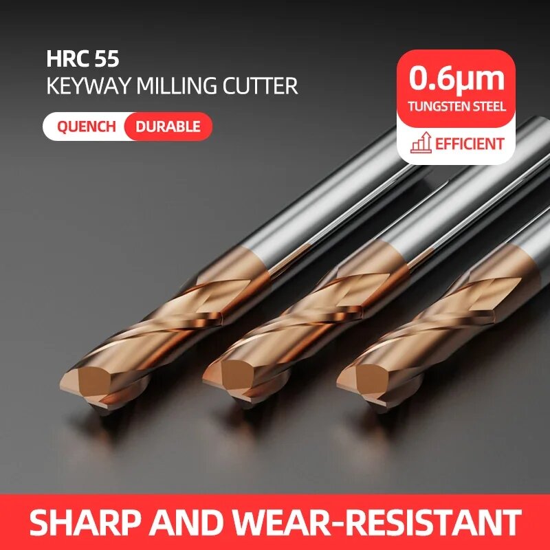 Фрезерные резцы Wan mu HRC55-2 из сплава вольфрама и кобальта 9.5-40-10-100-2F