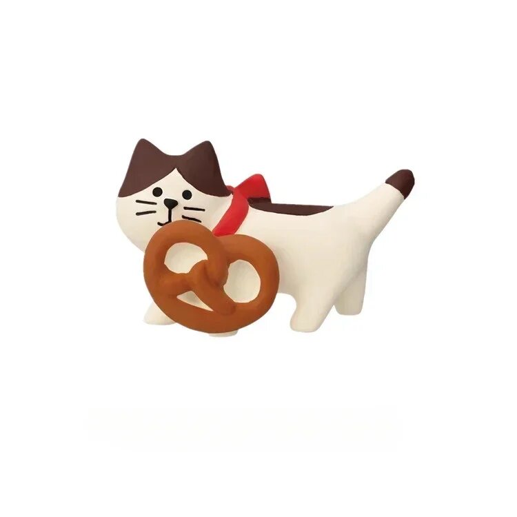 Bread Baking Cake Series Creative Fashion Toys Cat Action Figures Car Interior Desktop Miniatures Resin Ornament Accessories