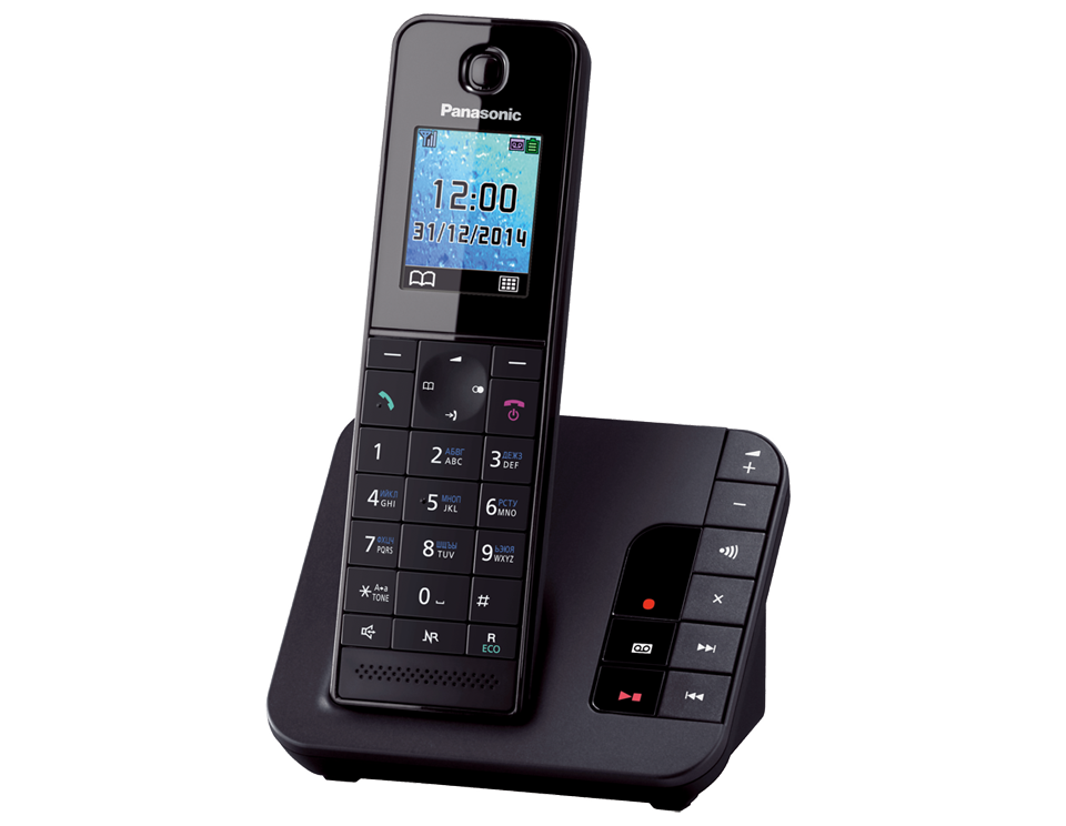 Panasonic KX-TGH220 цифровой беспроводной DECT телефон, автоответчик, громкая связь, черный