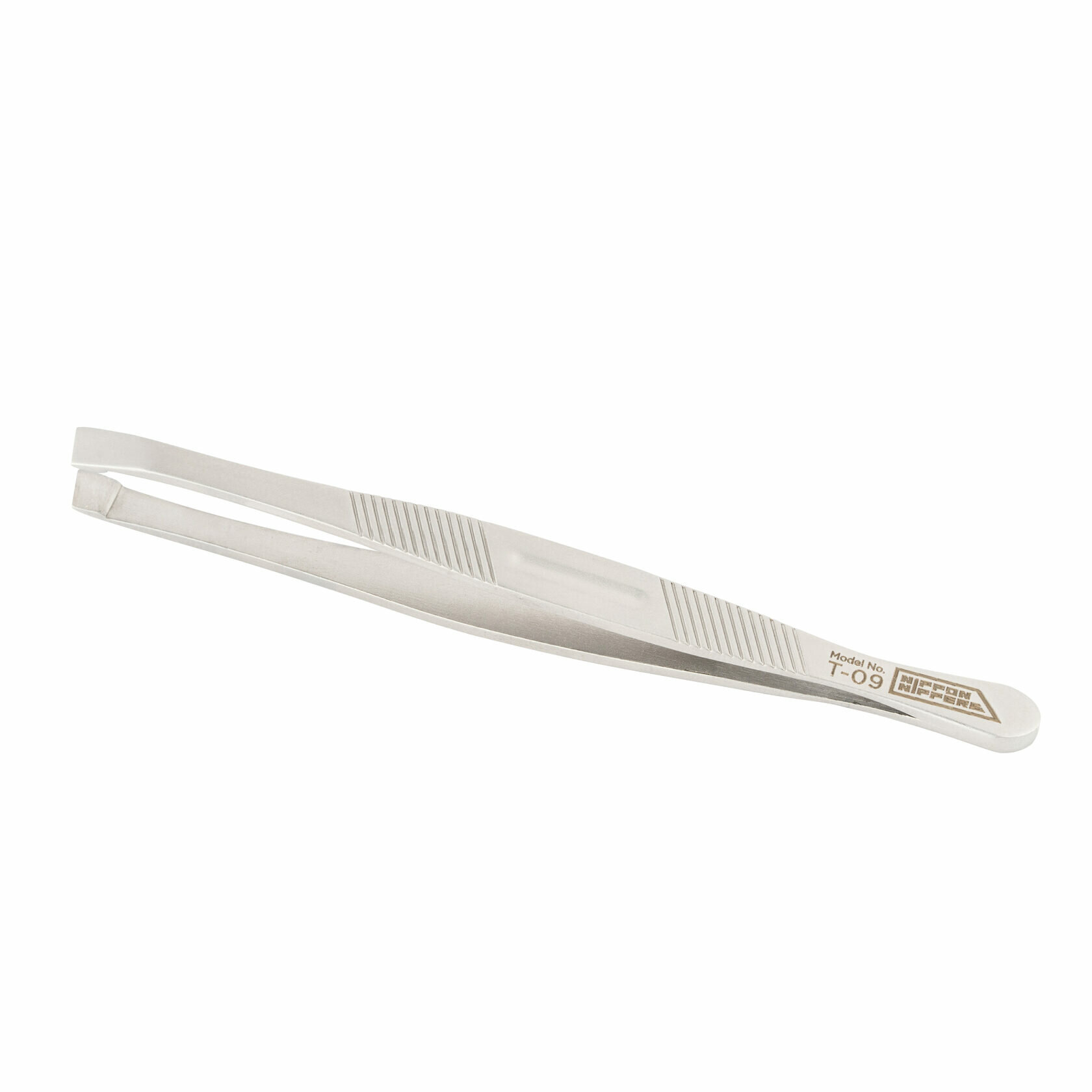 Пинцет Nippon Nippers T-09, для бровей, скошенный край, 90 мм
