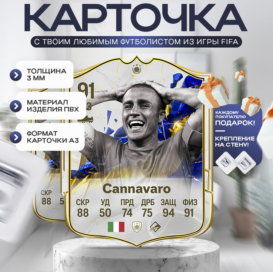 Карточка фифа с футболистом Cannavaro 91 A3