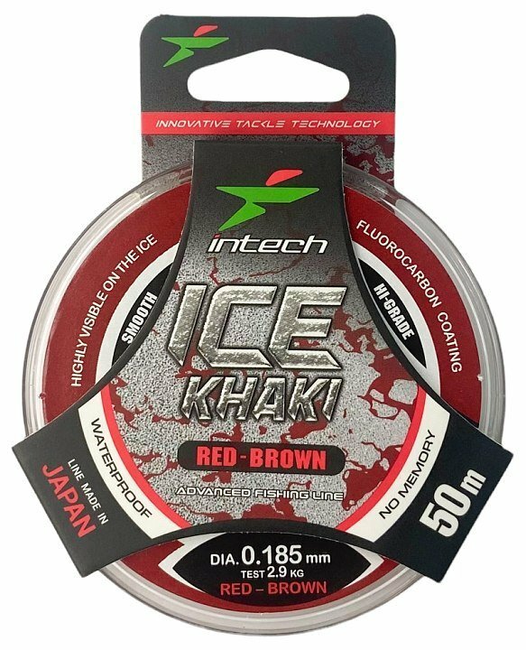 Intech Ice Khaki red-brown леска 50м Ø0,185 мм нагрузка 2,9 кг для ловли щуки