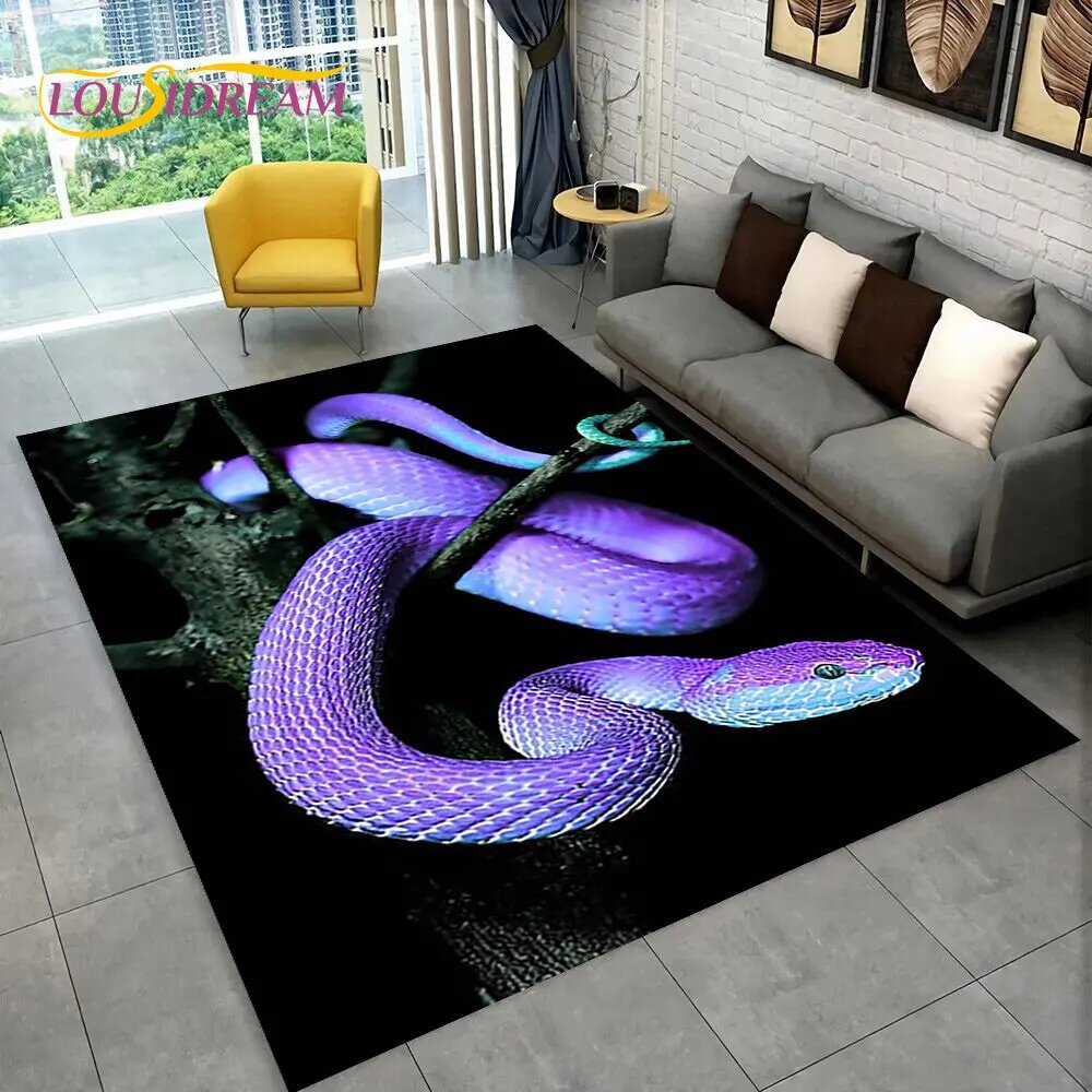 Ковер фиолетовый с изображением змеи 100x120 см LOUSIDREAM