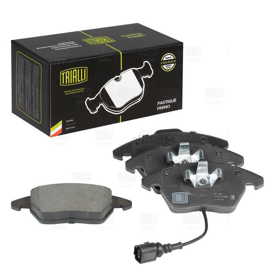 TRIALLI PF1801 Колодки торм. для а/м VW Polo Sedan (RUS) (10-) 1ZС диск. перед. (в компл. с датчиком) (PF 1801)