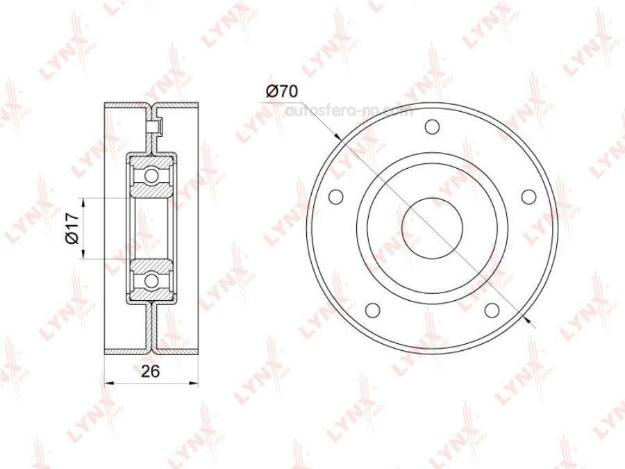LYNXAUTO PB5336 ролик натяжной