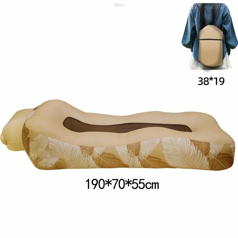 Матрас, надувной, 190 х 70 х 55 см, ручной насос, коричневый