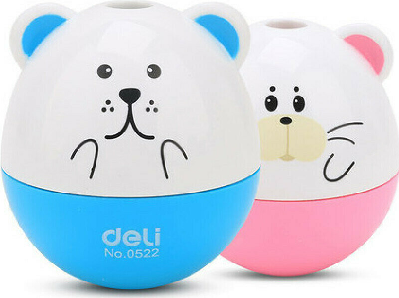 Точилка для карандашей ручная Deli E0522 Неваляшка 1 отверстие пластик розовая