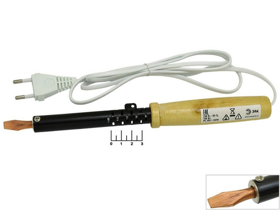 Паяльник 220V 100W Эра PL-R01-100W с деревянной ручкой