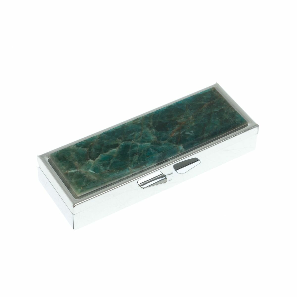 Таблетница на 3 отделения зеленый апатит цвет серебро 129101