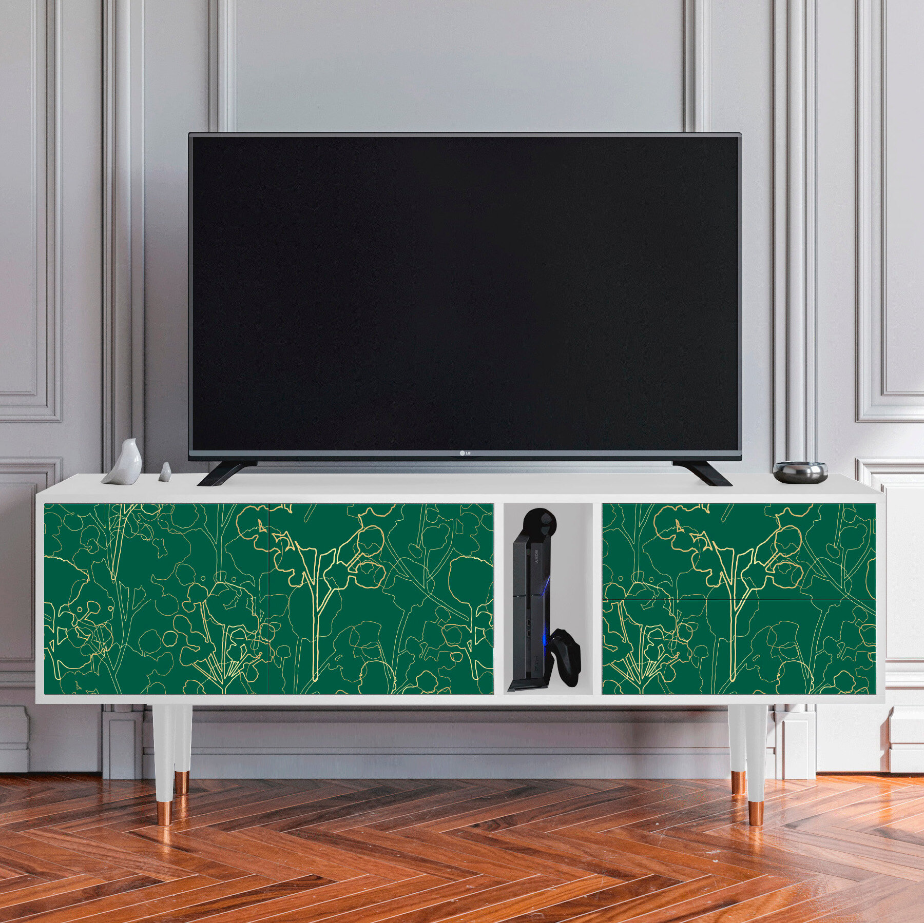 ТВ-Тумба - STORYZ - T1 Emerald Forest, Размер - 170 x 69 x 48 см, Цвет корпуса - , Белый