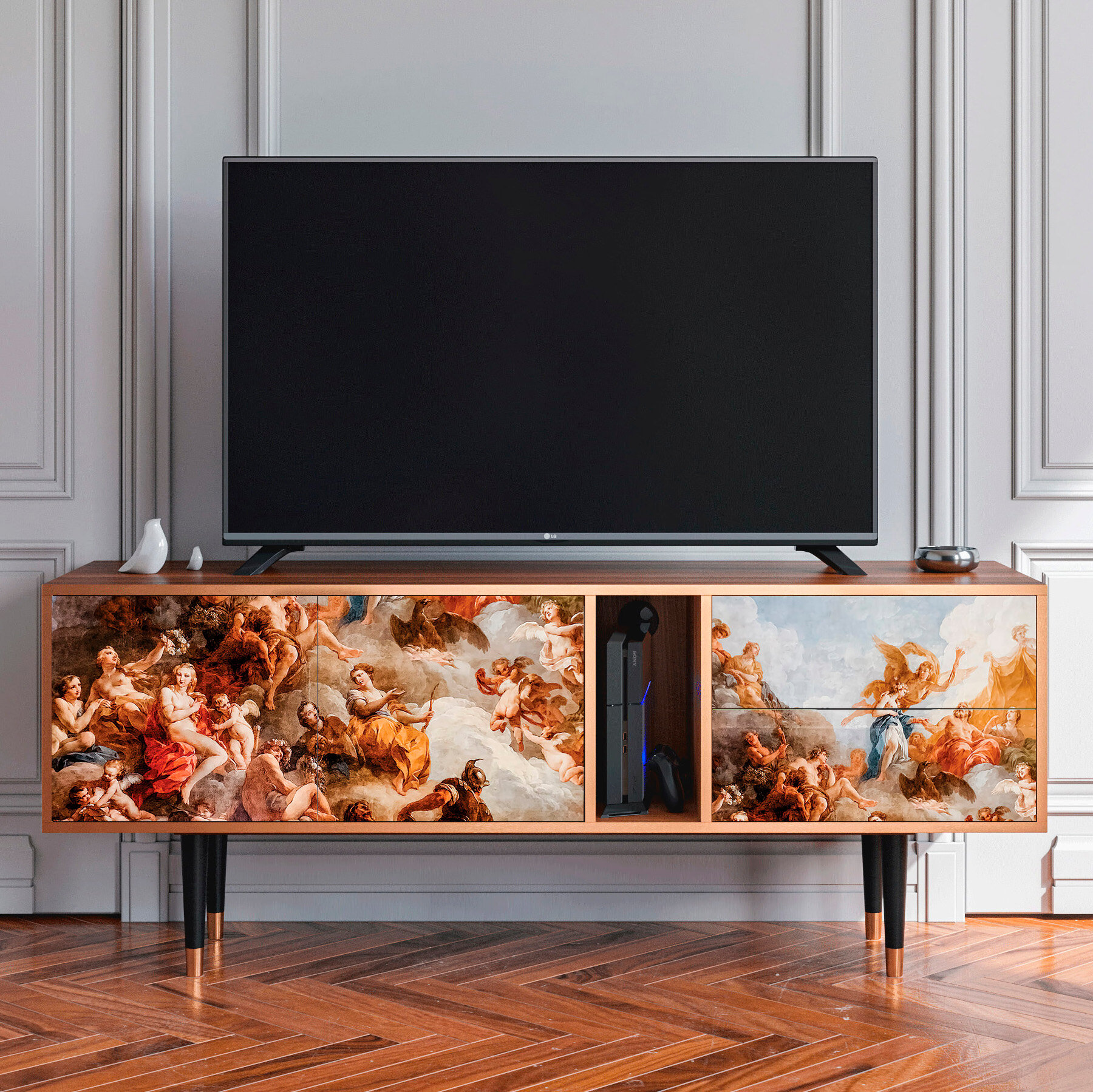 ТВ-Тумба - STORYZ - T1 Versailles by Michelangelo, Размер - 170 x 69 x 48 см, Цвет корпуса - , Орех