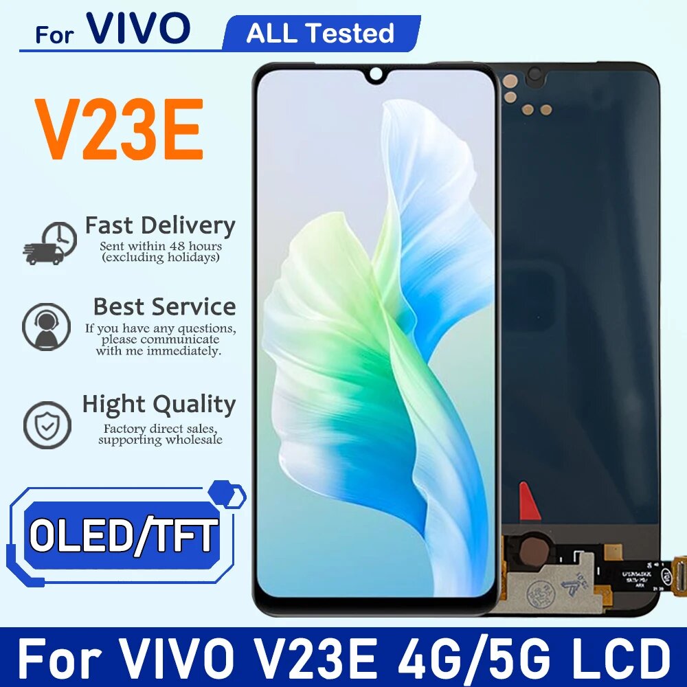 Oled/TFT 6,44 "для Vivo V23e 4G 5G V2126, ЖК-дисплей, сенсорная панель, дигитайзер, сборка, замена панели