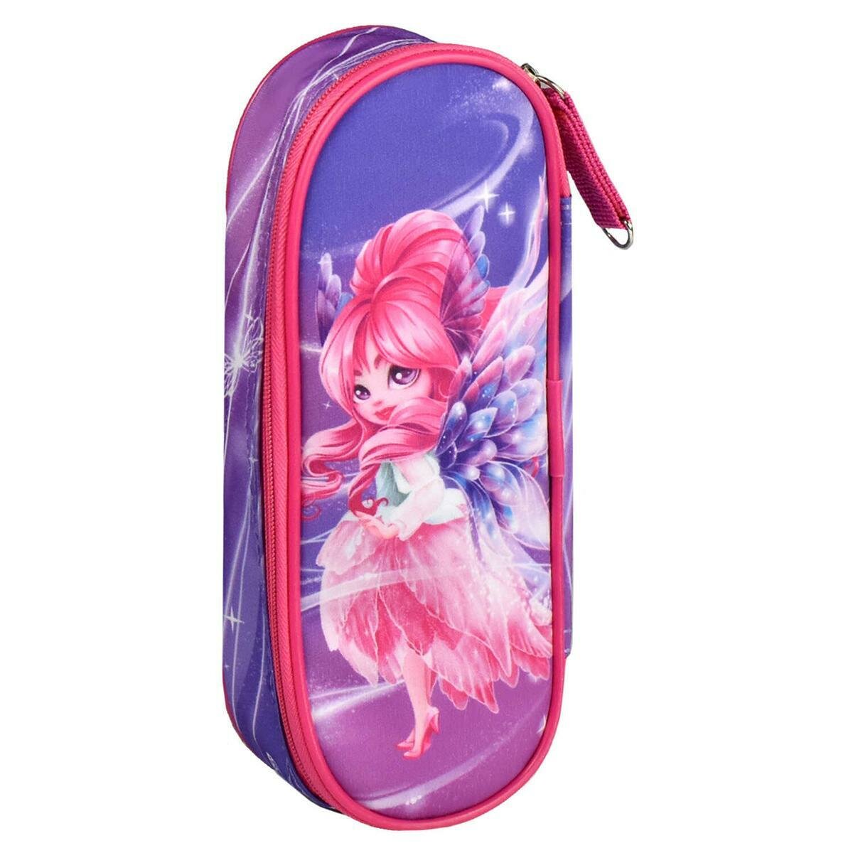 Пенал школьный "Фея", фиолетовый с блёстками, 20.5х7.5х4 см – для юных волшебниц