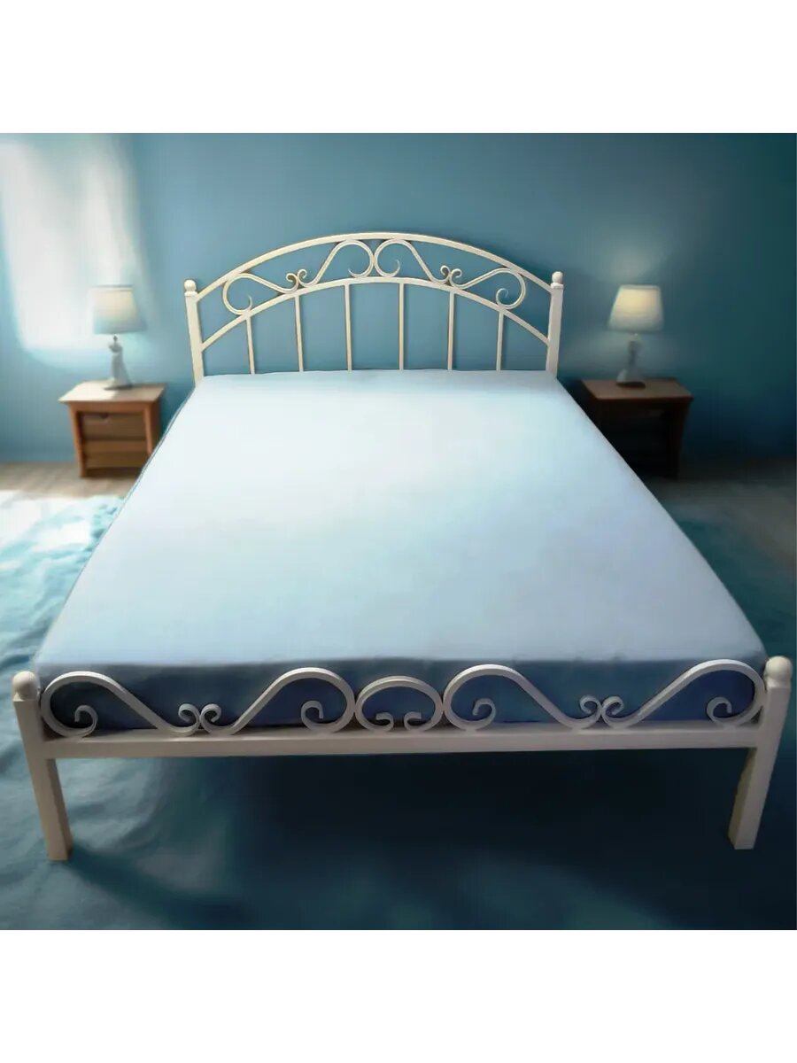 Кровать Loft Mebel "Донна-2", 160x200 см, металл, белая муар