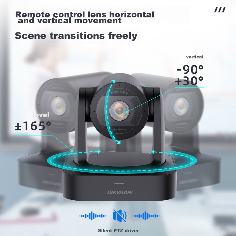 HIKVISION 4K Ultra HD Webcam for Computer Live Streaming, Desktop Remote Control Pan-Tilt, Beauty Filter, Live Streaming And E-Commerce Equipment, Conference Camera V158