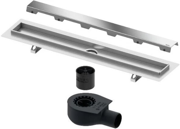 Душевой трап (лоток) Tece TECEdrainline steel II 600800 + 650000 + 660016 + 600882 74,3 см, с решеткой, щелевой, хром