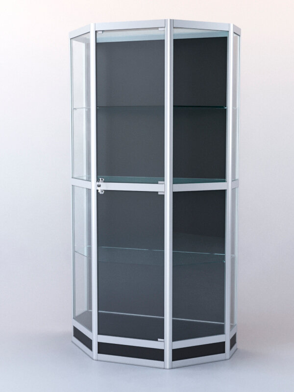 Витрина "трапеция" №4 (закрытая, задняя стенка - ДВП) метровая, Черный