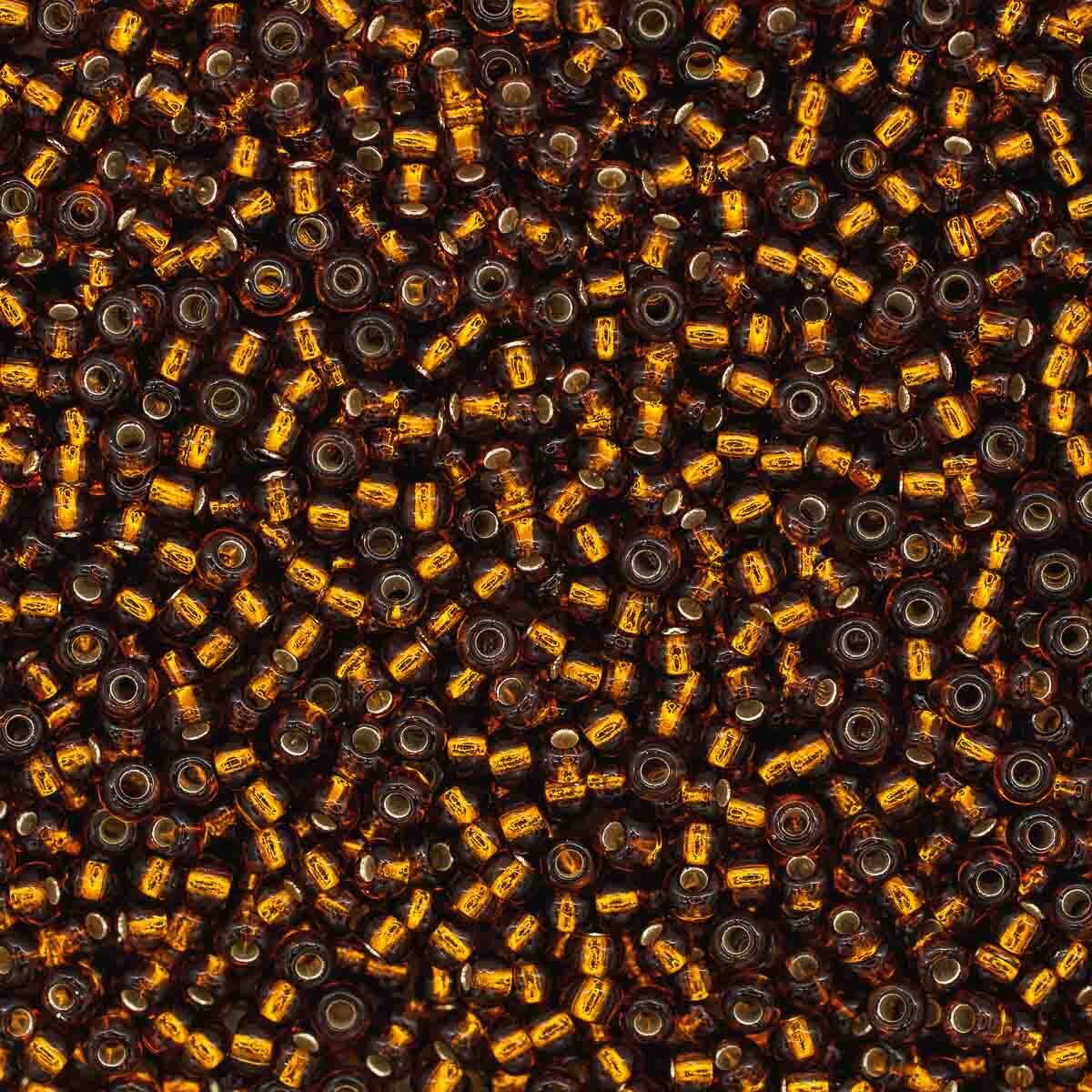 (17110) Бисер прозрачный с сереб. центр. 10/0, круг. отв, 50г, Preciosa