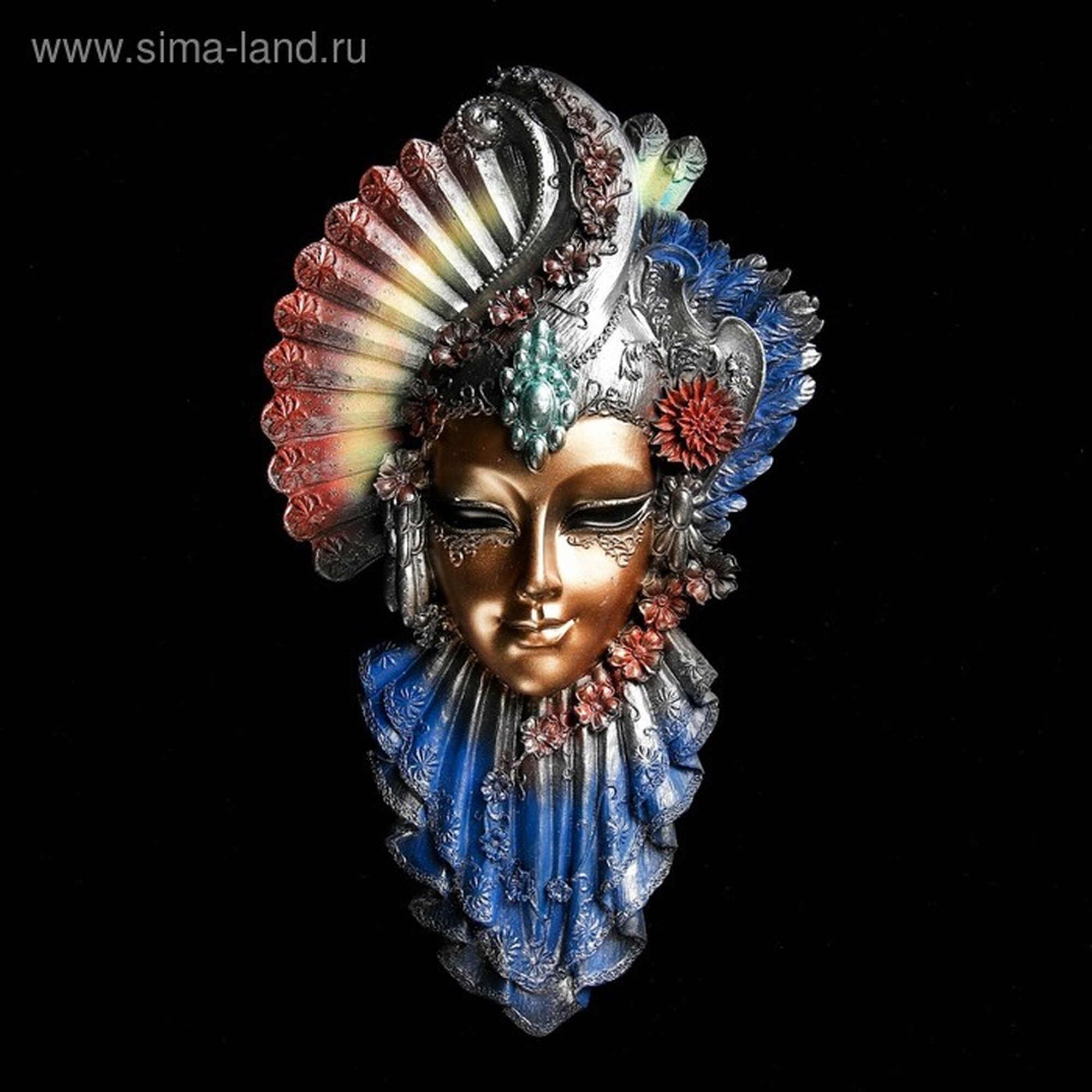 Венецианская маска Хорошие сувениры "Рубин", полистоун, 32 см