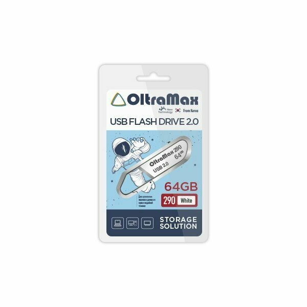 Флешка USB Oltramax карта OM-64GB-290-белый