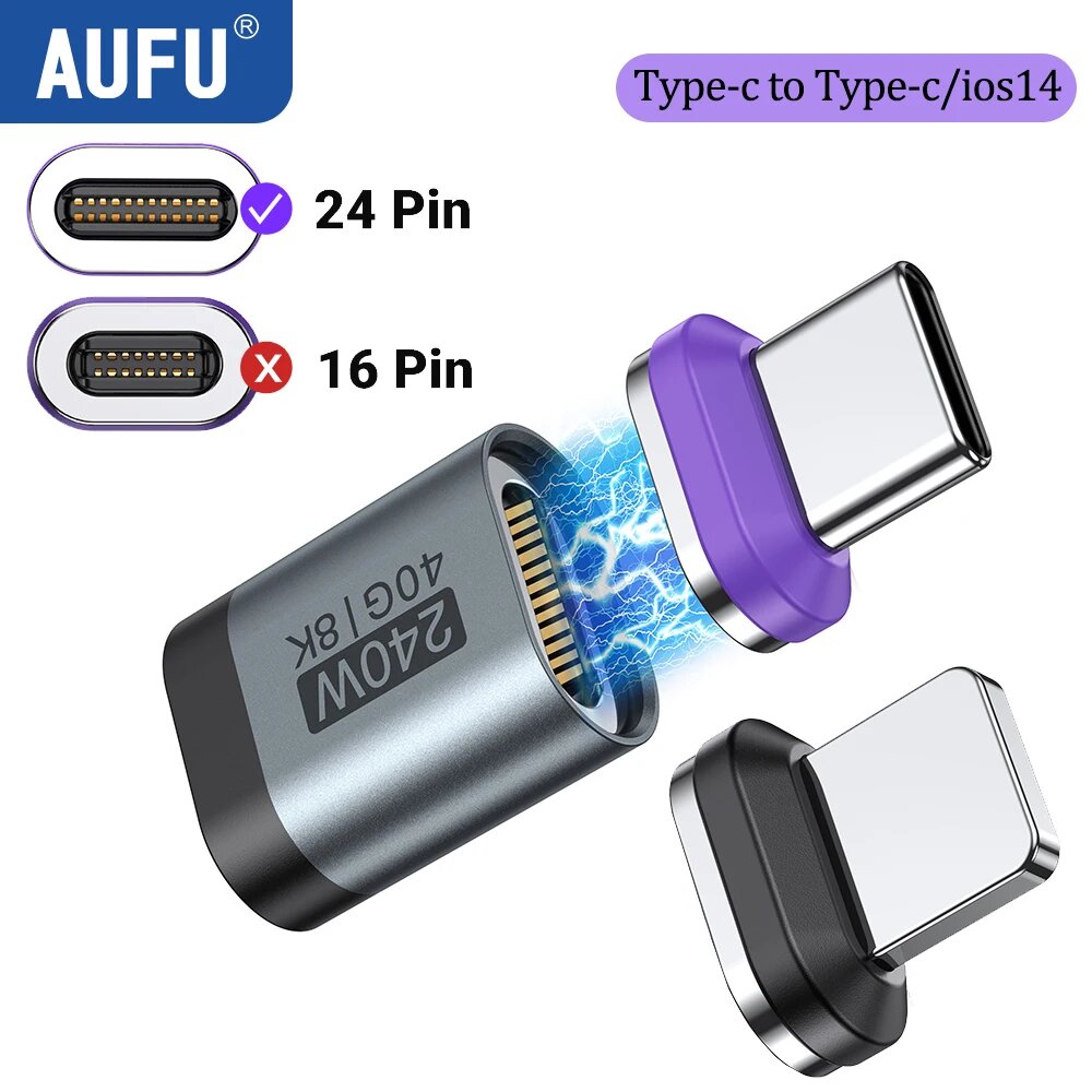 AUFU Магнитный кабель USB-C - Lightning 240W 40 Гбит/с