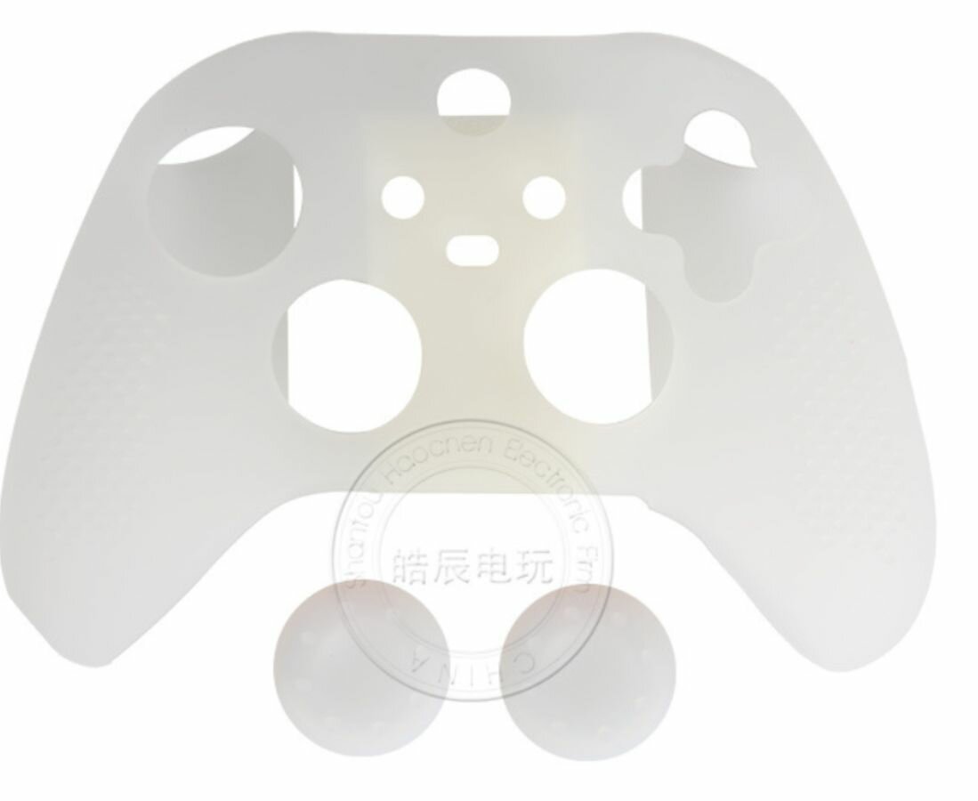 Силиконовый чехол для геймпада / 2 накладки на стики для джойстика XBOX Series X S белый