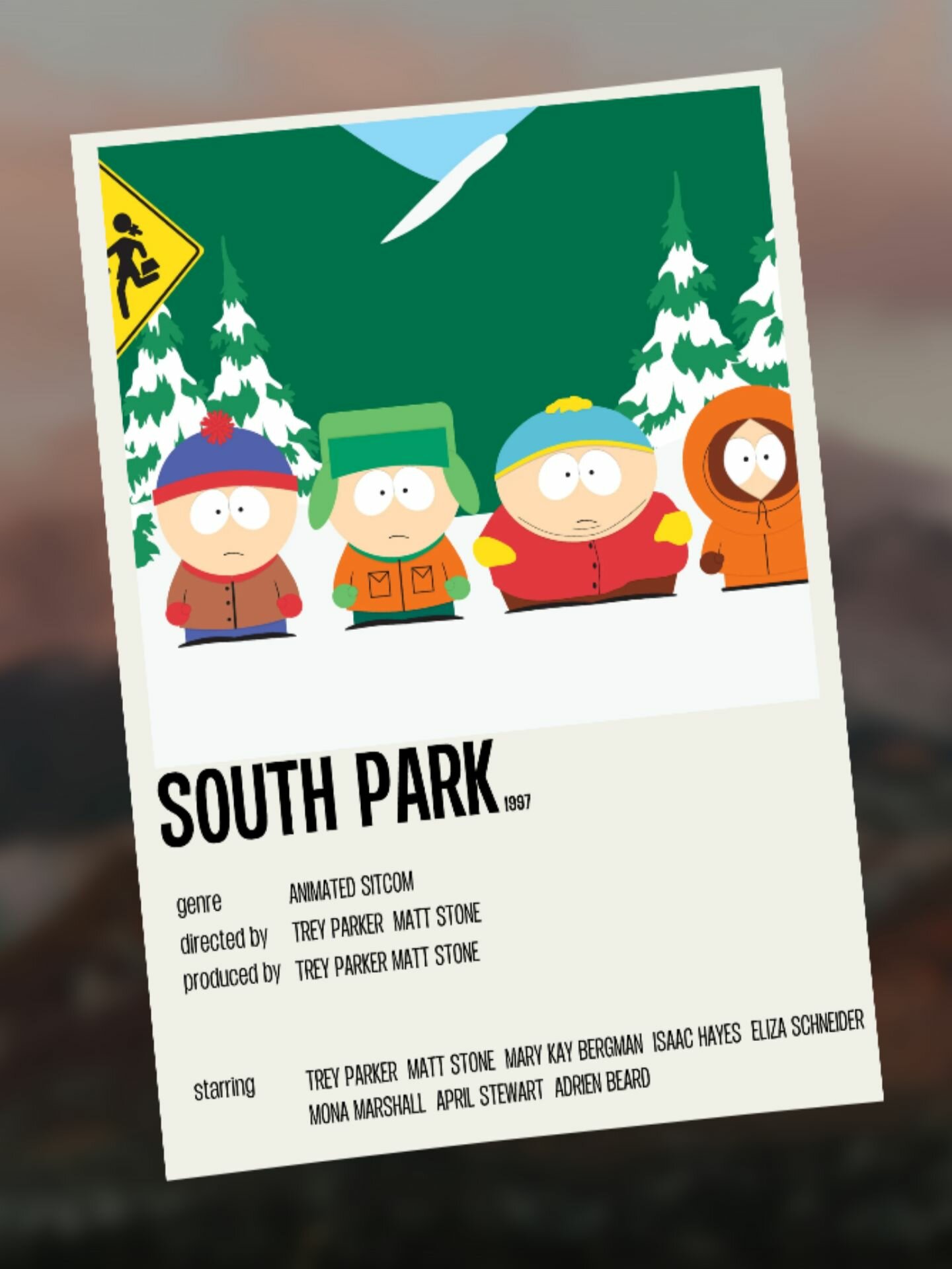 Постер полароид "Южный парк", 29х42, А3, глянцевый