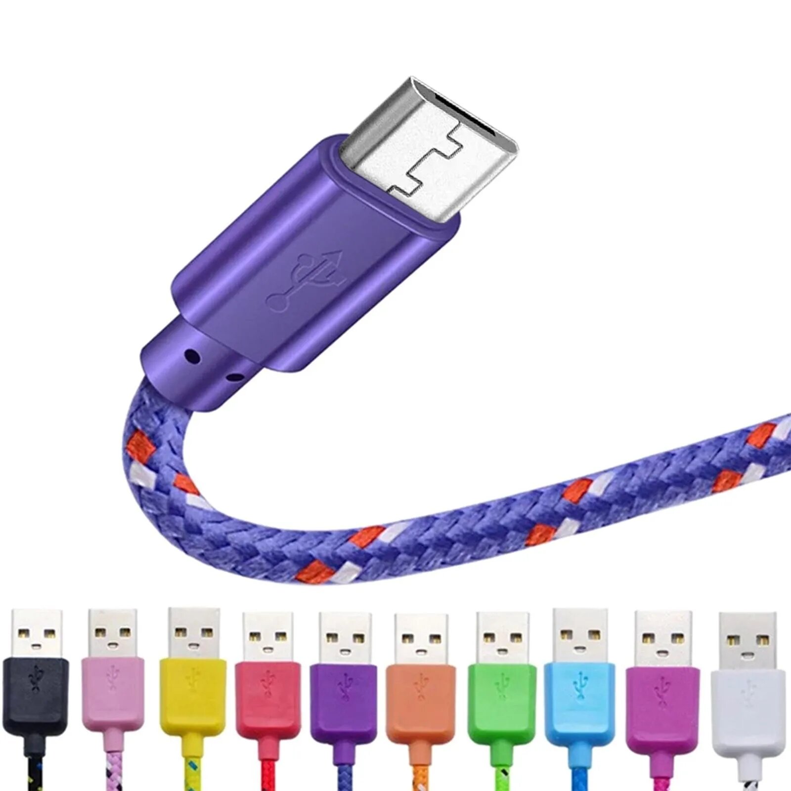 Кабель Micro USB для быстрой зарядки и передачи данных для Samsung S7, HTC, LG, Huawei, Xiaomi, планшета, Android, нейлоновые плетеные кабели USB для телефонов 1 м