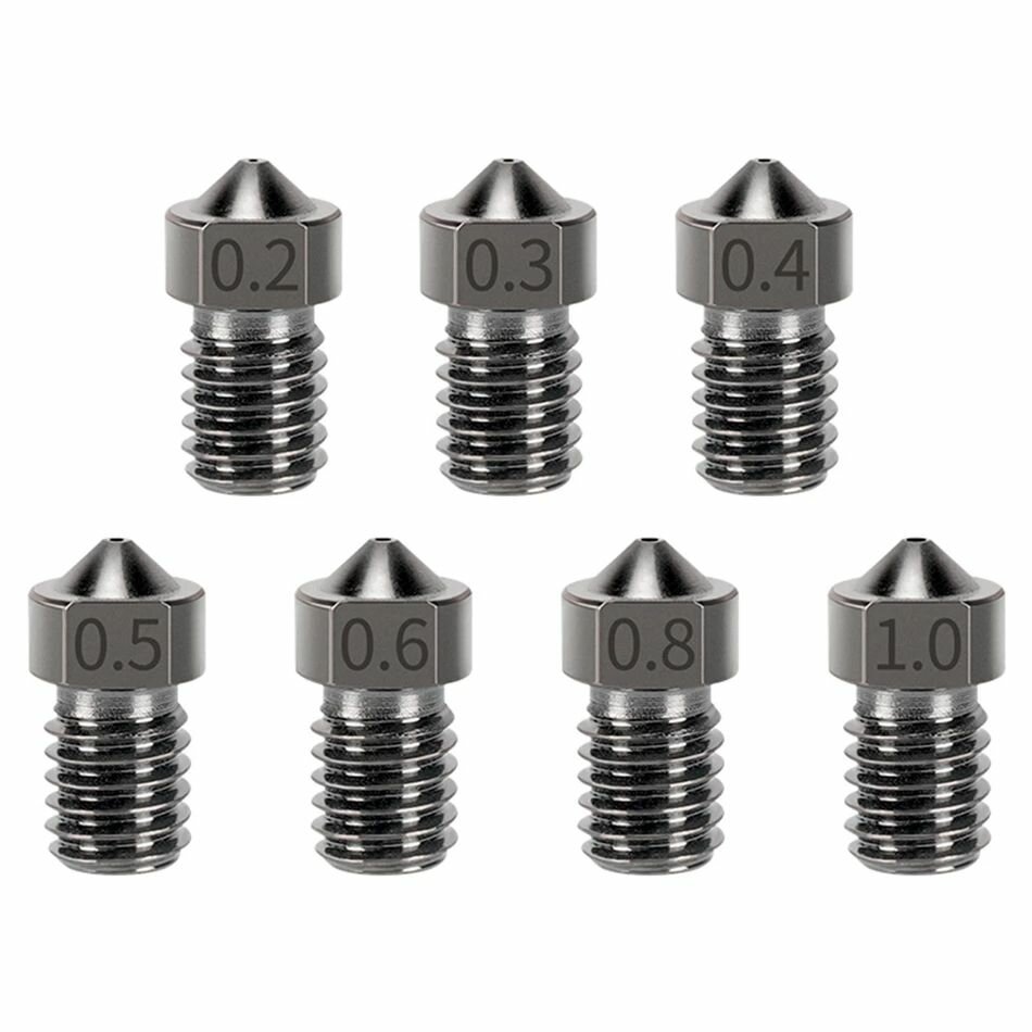 KINGROON Сопла V6 из закаленной стали для 3D принтера 10PC 0,4 мм