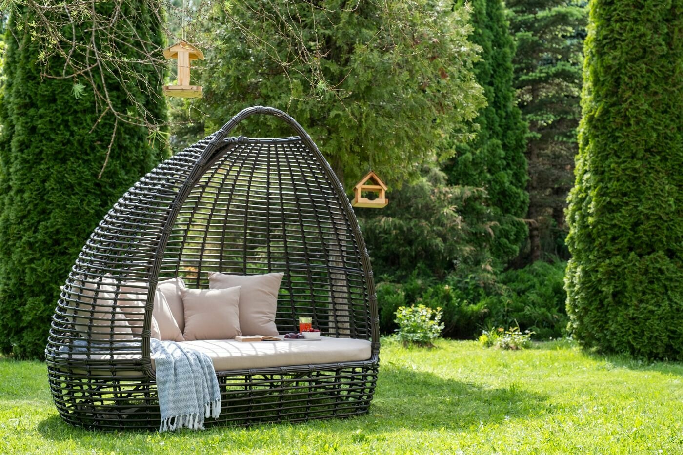 Плетеная кровать 4sis Тенерифе Бронзовый Размеры: Высота 1920мм Глубина 1750мм Ширина 2100мм