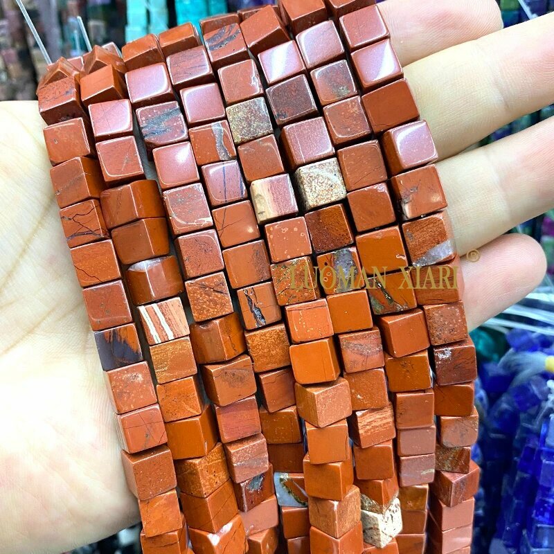 Бусины красного яшмы коричневые 8x8 мм 36 см