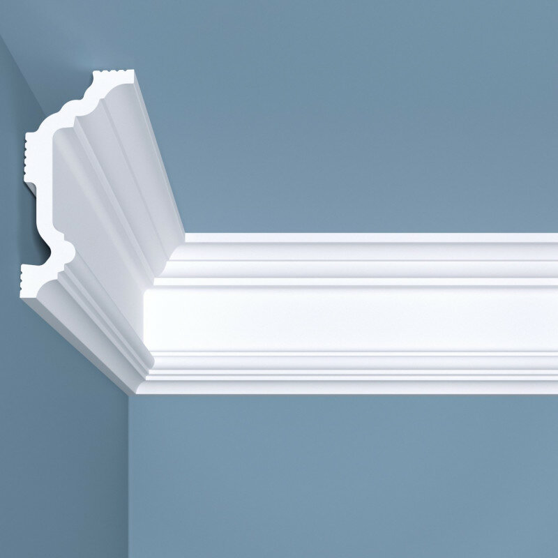 Плинтус потолочный 97x50 мм карниз для светодиодной ленты под подсветку полистирол полиуретановый 1метр