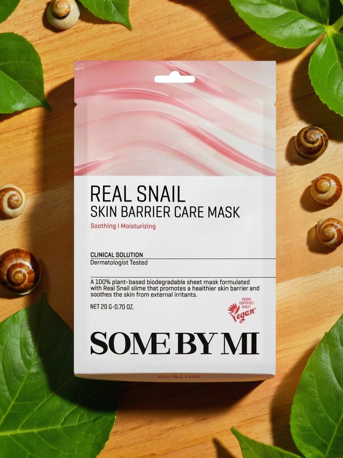 SOME BY MI Тканевая маска для лица с муцином улитки REAL SNAIL SKIN BARRIER CARE MASK 20г