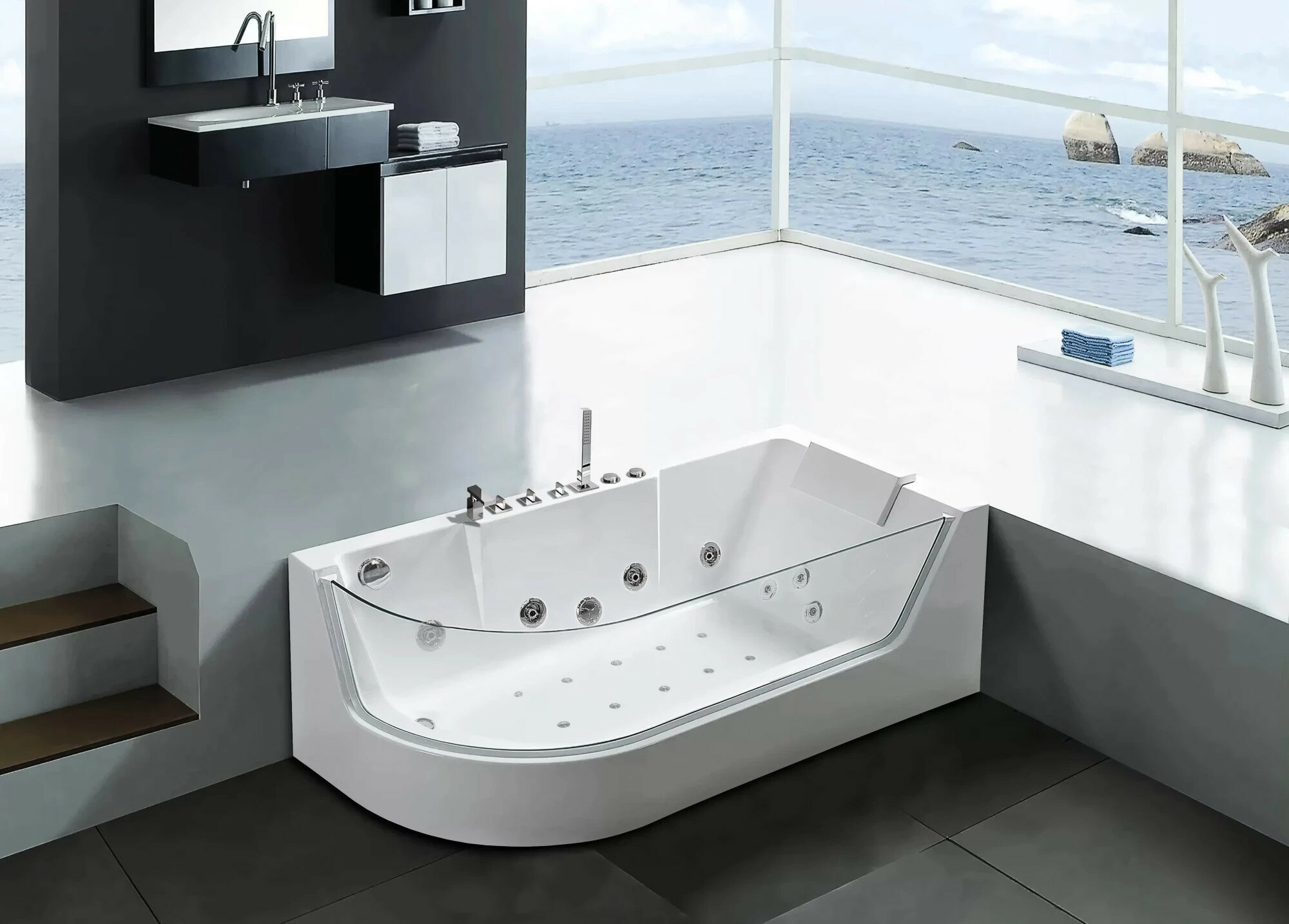 Ванна Ceruttispa C-403A R гидромассажная (1700x800x580)