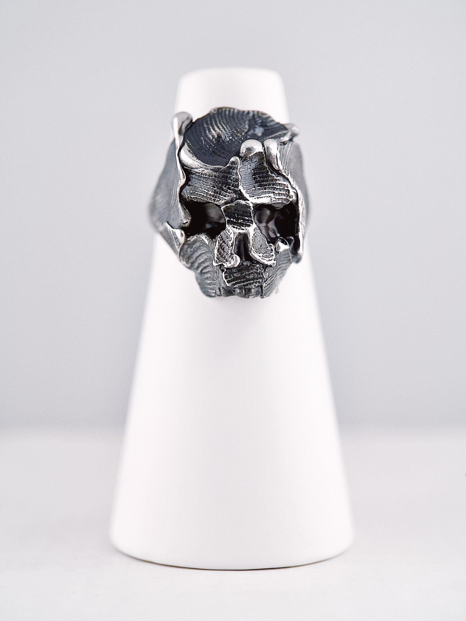 Перстень, серебро, 925 проба, оксидирование