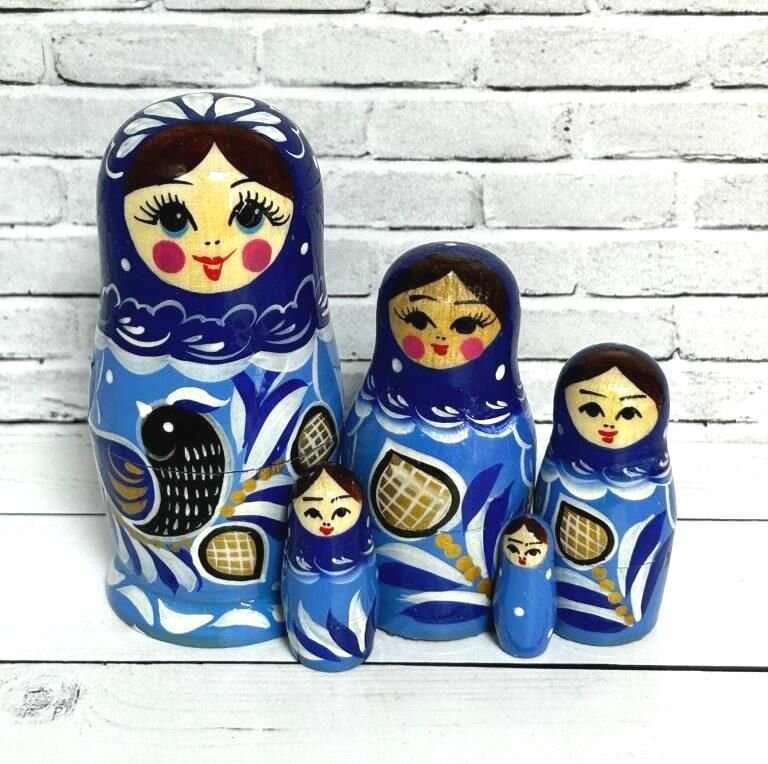 Матрешка птица 100*50 мм 5-и кукольная