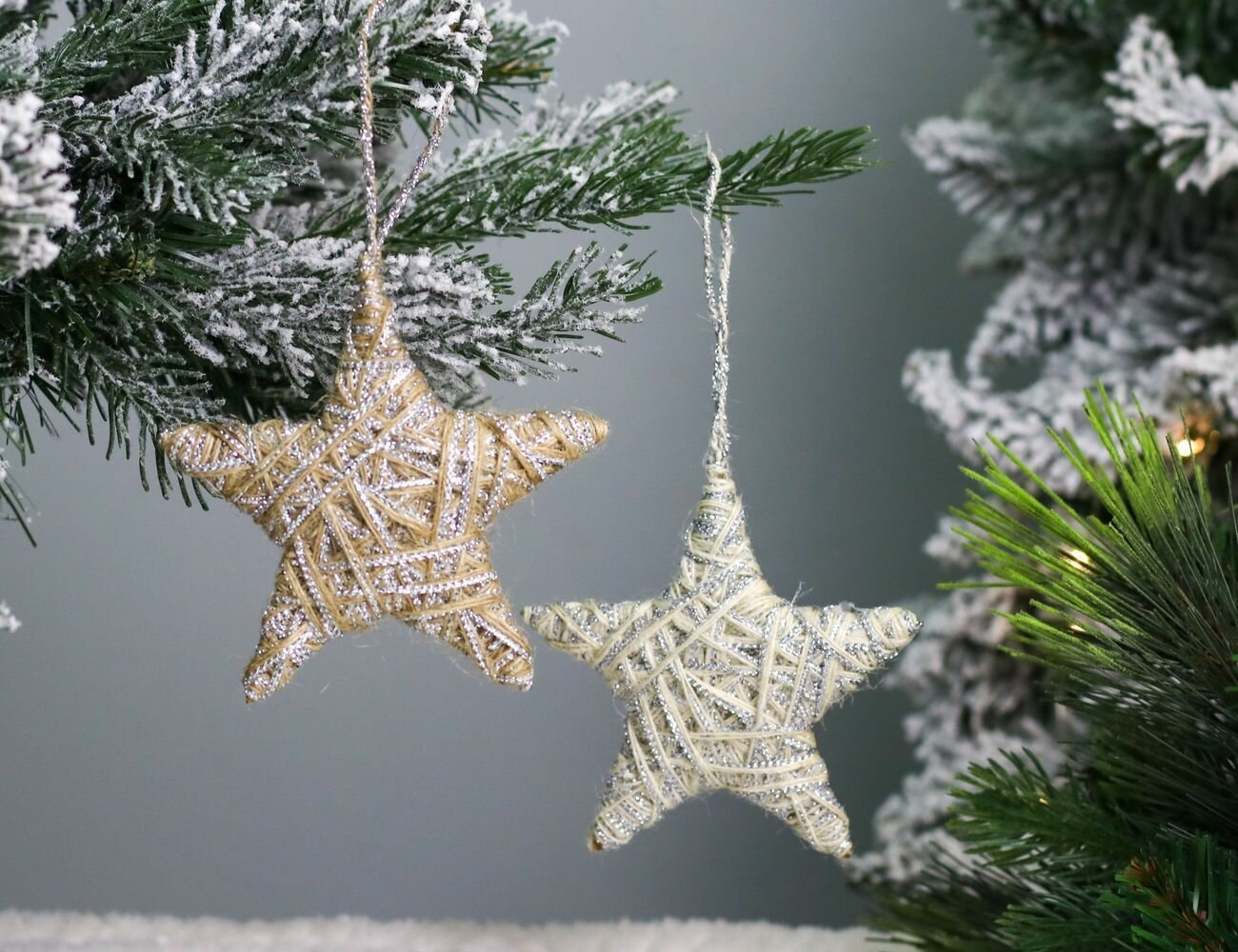 Набор елочных игрушек, звездочки-талисманы, текстиль, 10 см, 2 шт, Koopman International A62100610-набор