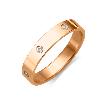 Кольцо, красное золото, 585 проба, бриллиант