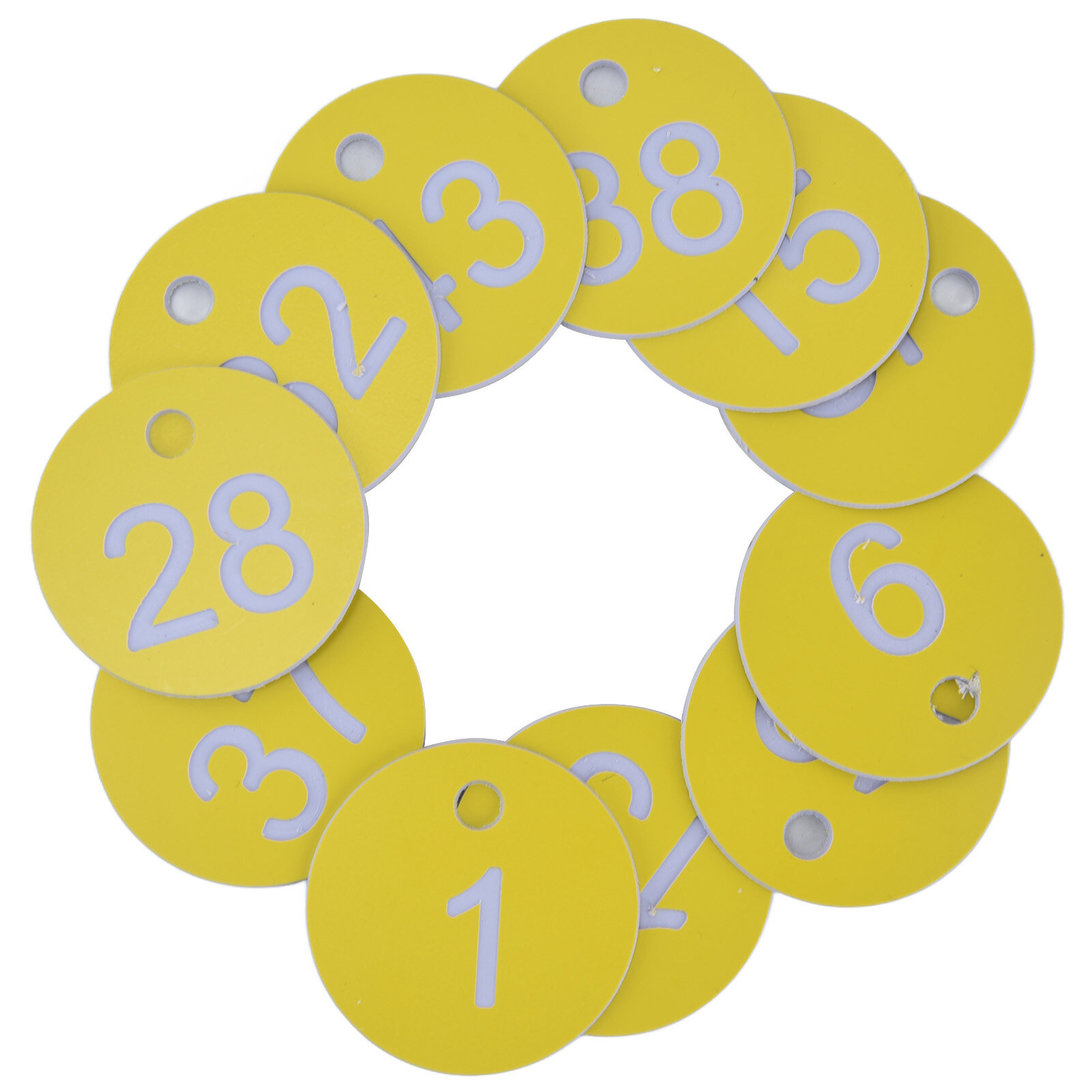 50 шт, бирка для улья, АБС-пластик, круглые нумерованные таблички с отверстием, принадлежности для пчеловодства, светло-желтый, 1-50